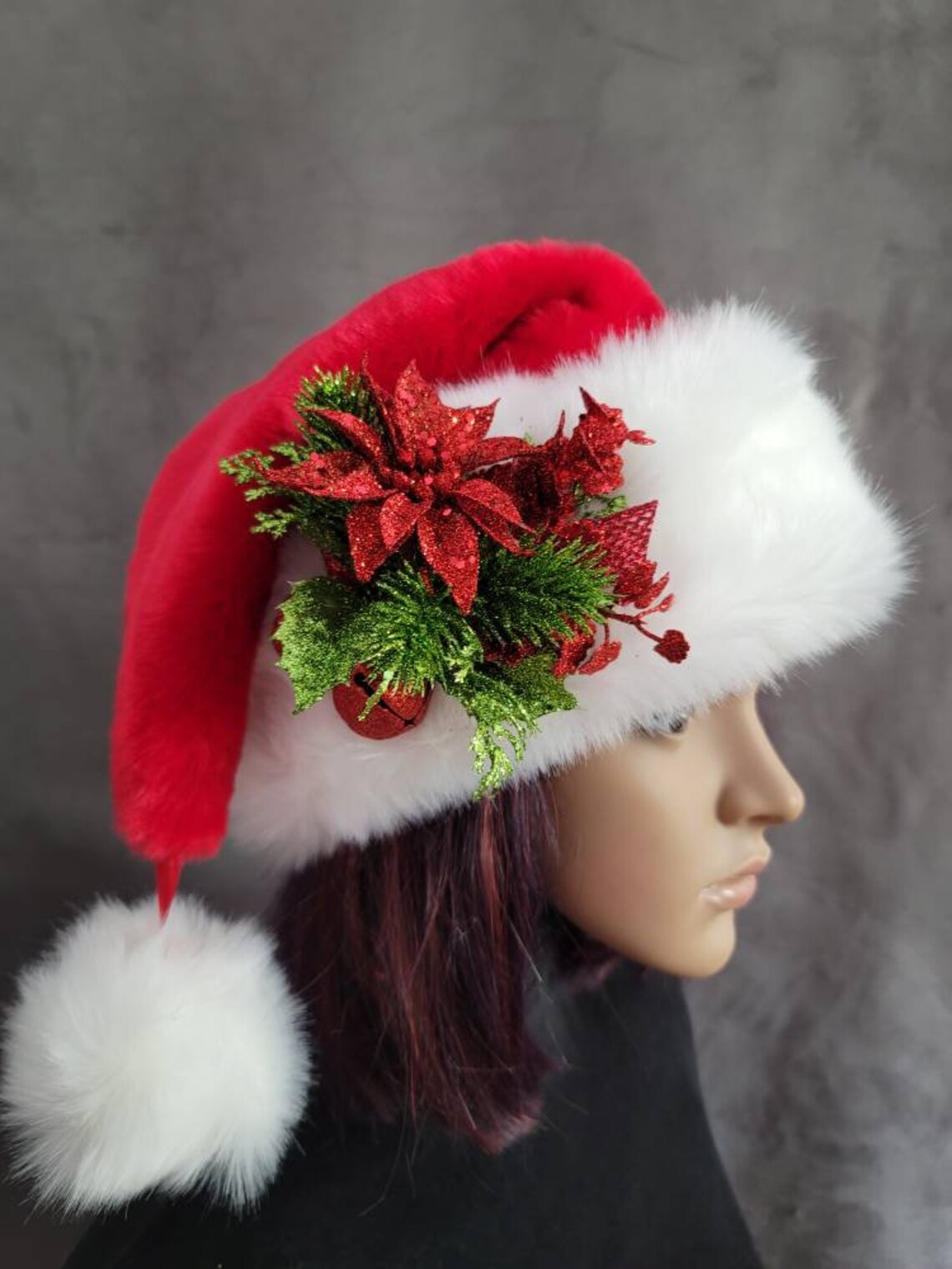 Red and White Santa Hat - Etsy