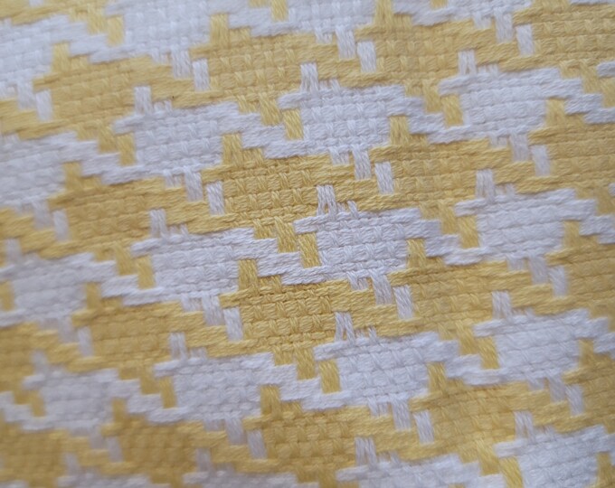 Yellow and White Hounds Tooth Fabric - Etsy