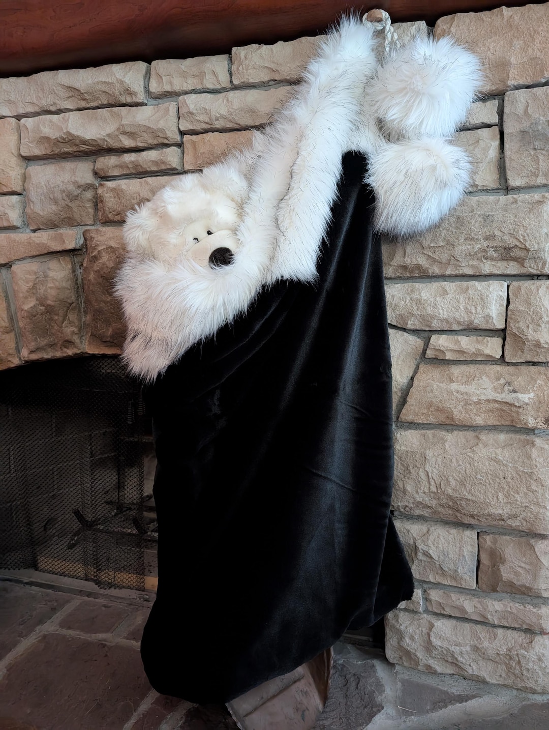 Black and White Santa Sack - Etsy