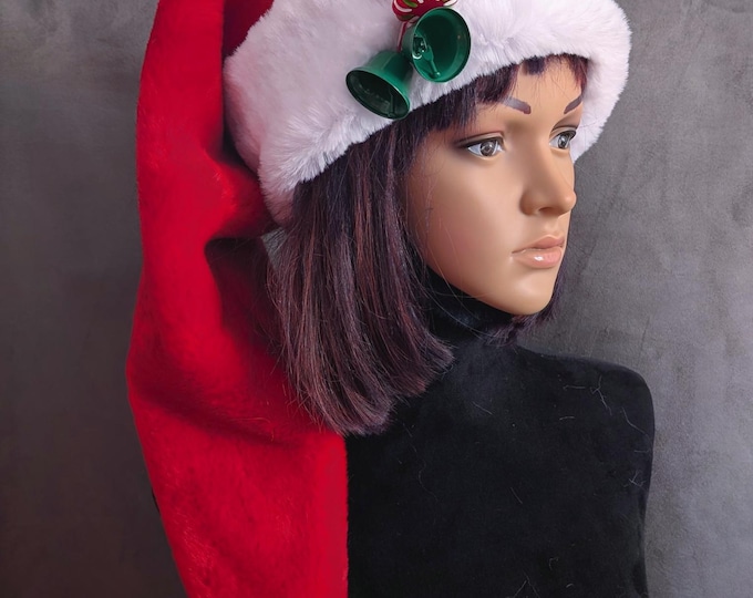 Teal Santa Hat With Luxury Teal and Black Trim - Etsy