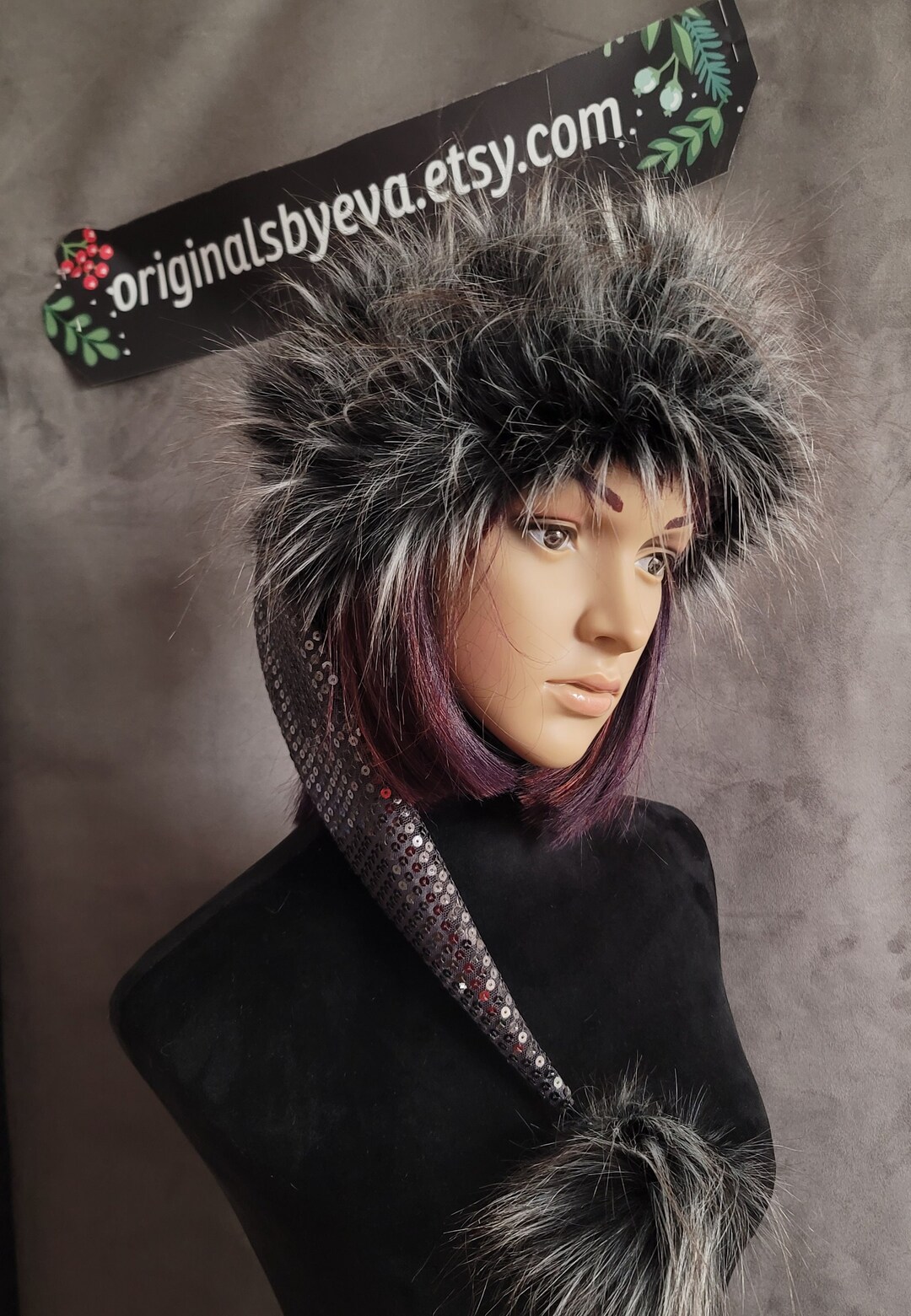 Gunmetal Gray Sequin Santa Hat - Etsy