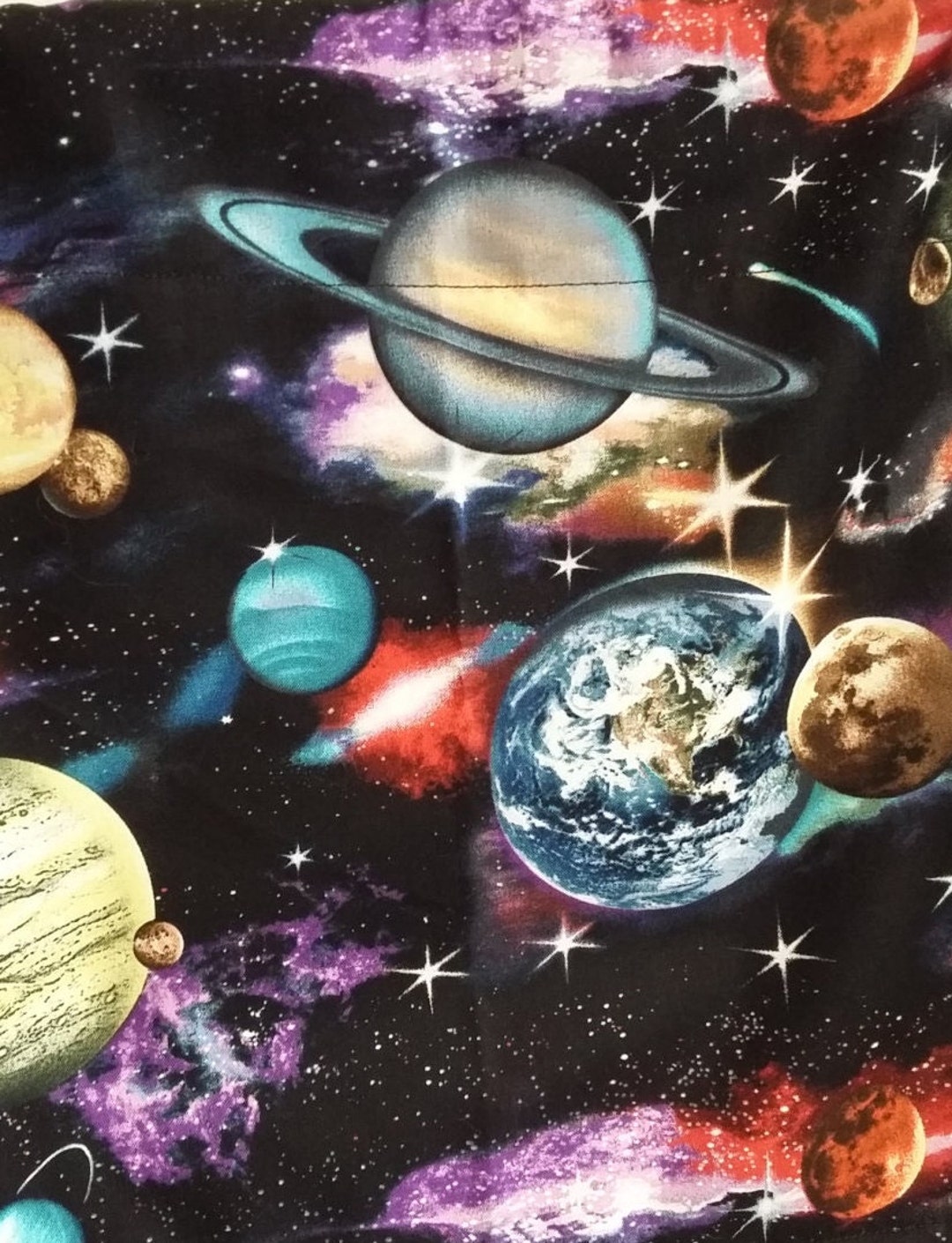 Yard and a Half of Solar System Fabric, Planets Fabric by the Yard - Etsy