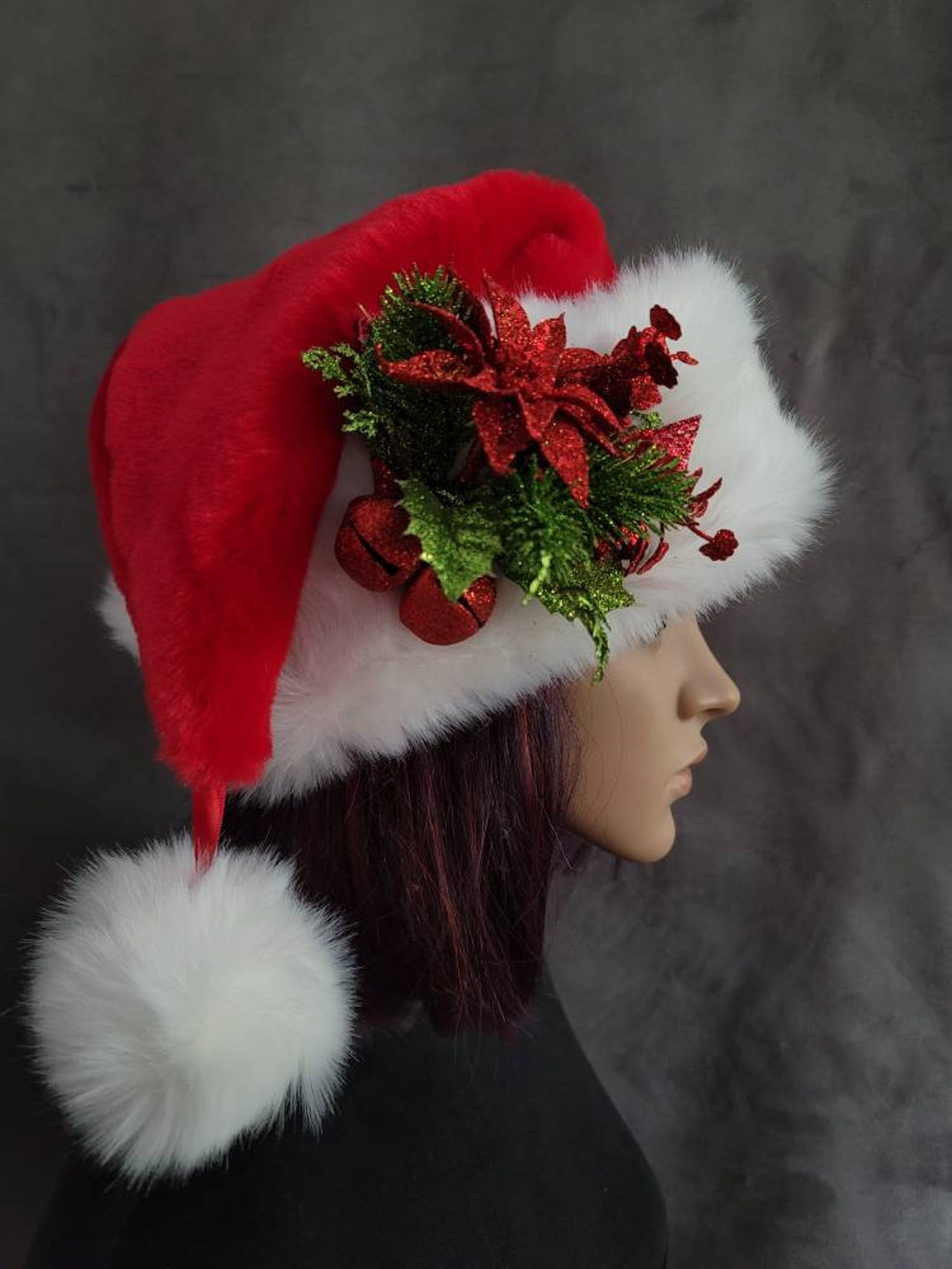 Red and White Santa Hat - Etsy