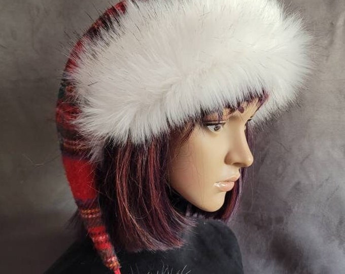 Christmas Plaid Wool Santa Hat - Etsy