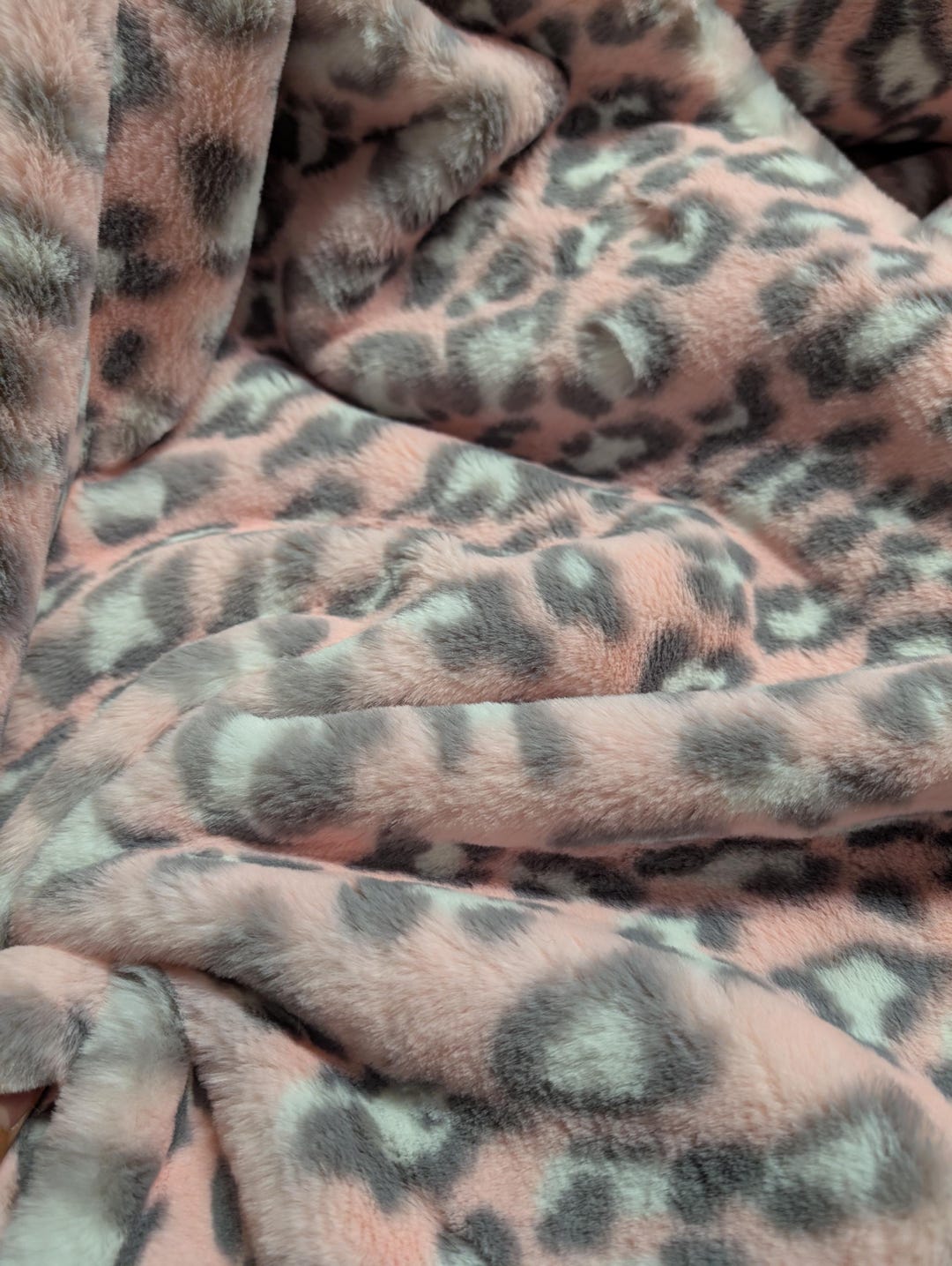 Lux Cuddle Pink Leopard Faux Fur - Etsy
