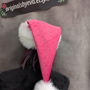 Juicy Pink Sparkly Velvet Santa Hat With Plush White Trim - Etsy