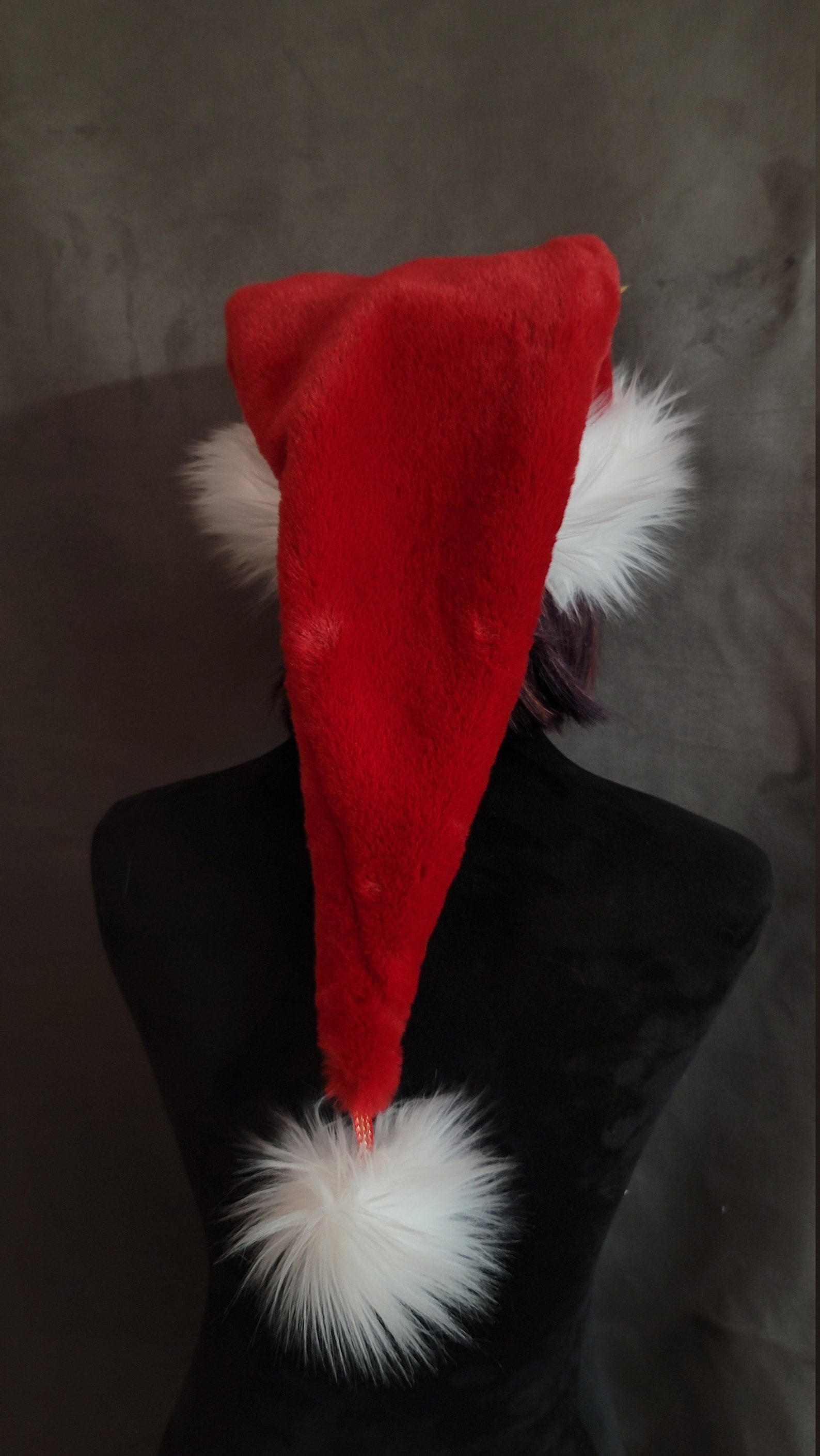 Deep Red Stocking Santa Hat With White Shaggy Trim With Bells - Etsy
