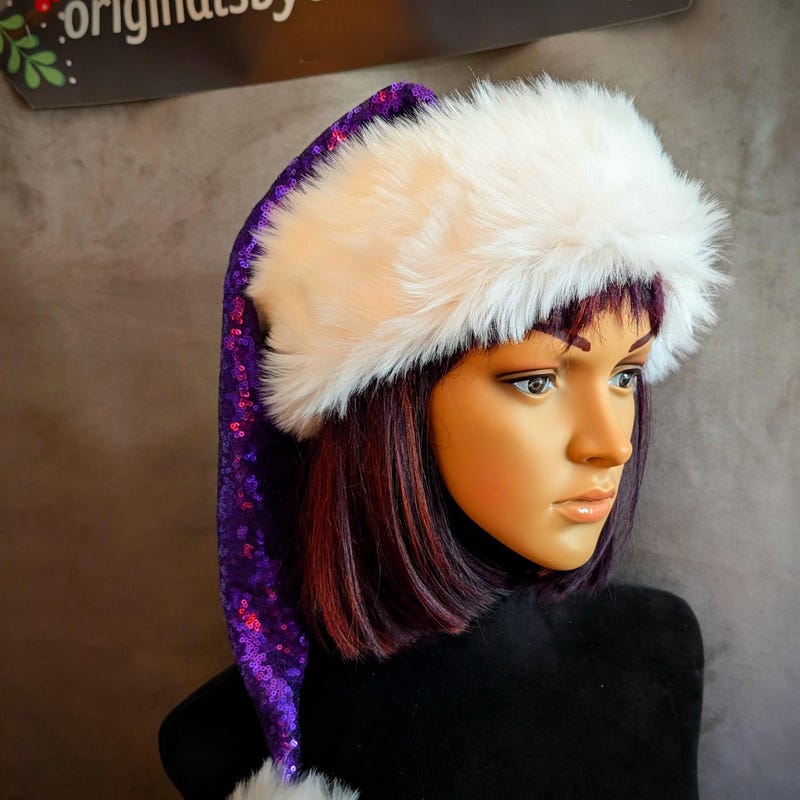 Purple Santa Hat - Etsy