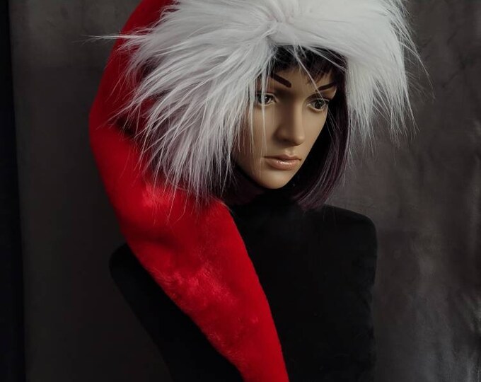Extra Long Santa Hat in Classic Red and White - Etsy