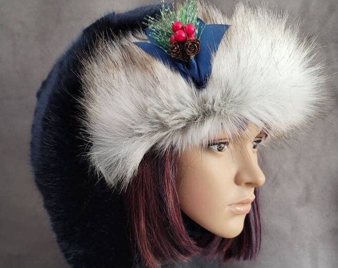 Blue and White Snowflake Santa Hat, Christmas Holiday Hat, Blue Santa ...