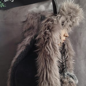 Medieval Warrior Gray Buffalo Trapper Hat With Horns, Wooden Shield for ...