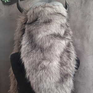 Medieval Warrior Gray Buffalo Trapper Hat With Horns, Wooden Shield for ...