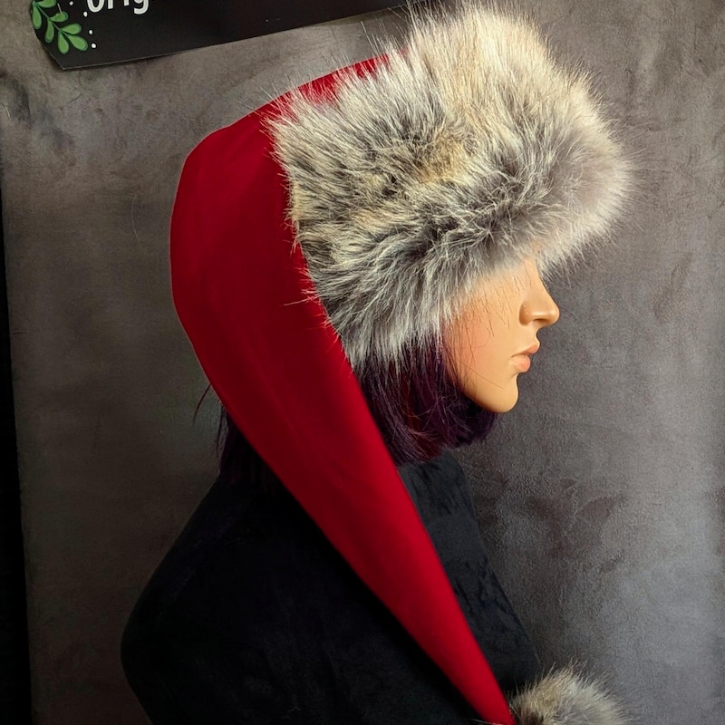 Grey Fur Trimmed Hat - Etsy