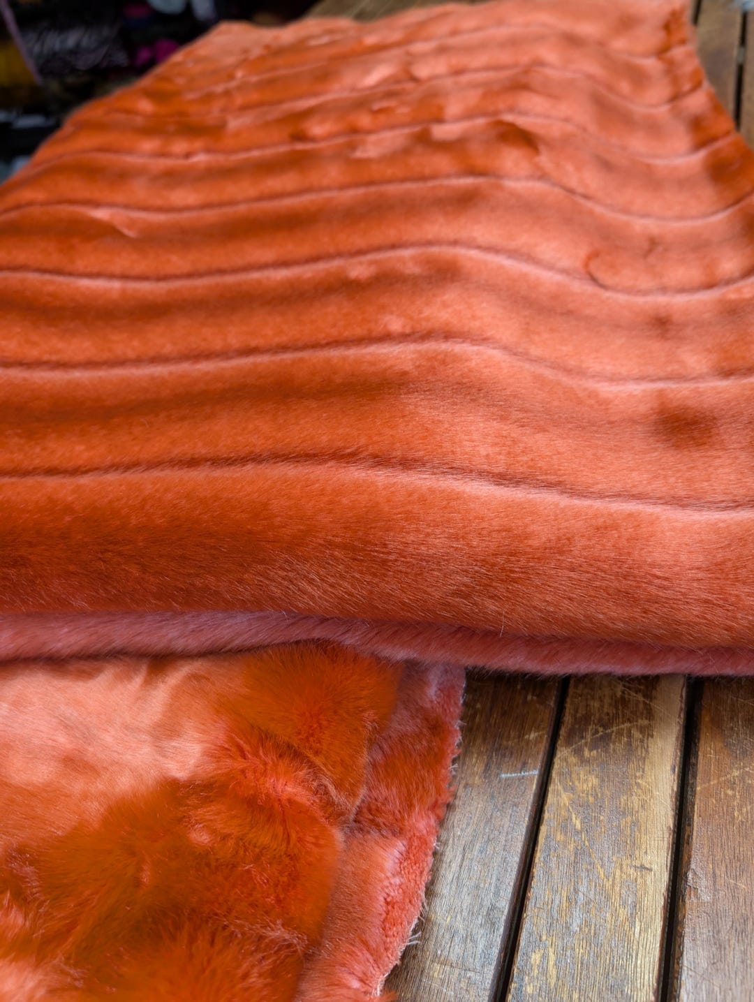 Pumpkin Orange Tissavel Embossed Fur Yardage: Soft Plush Fabric - Etsy