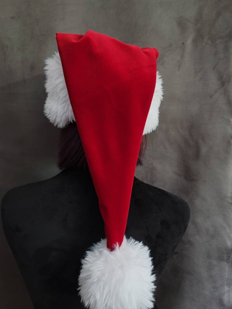 Red Velvet Santa Hat With White Trim - Etsy