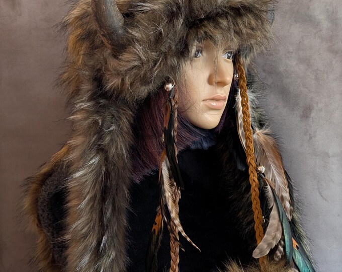 Brown Trapper Hat With Real Horns - Etsy
