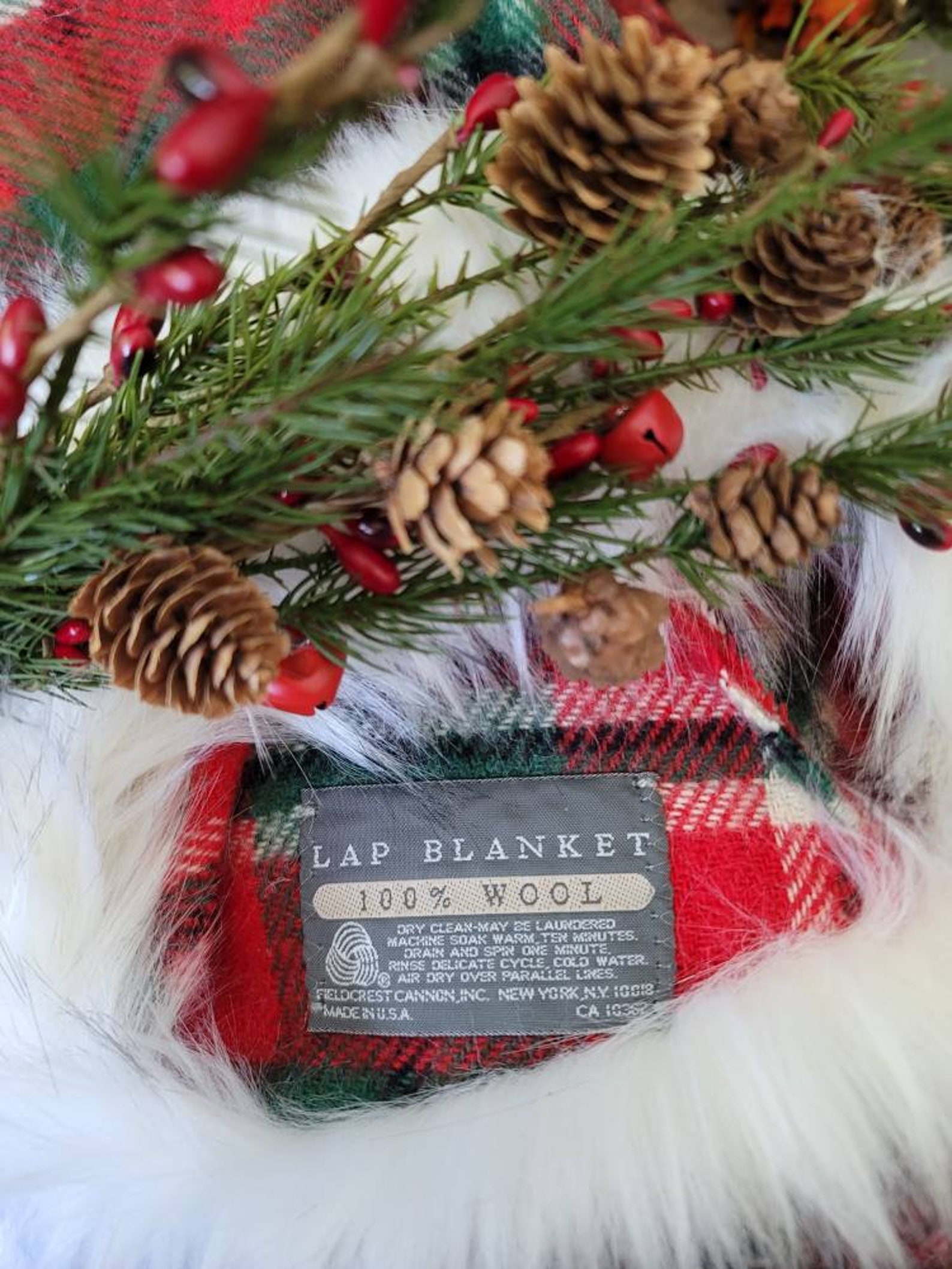 Red and Green Plaid Wool Santa Hat for a Cozy Cabin Christmas - Etsy