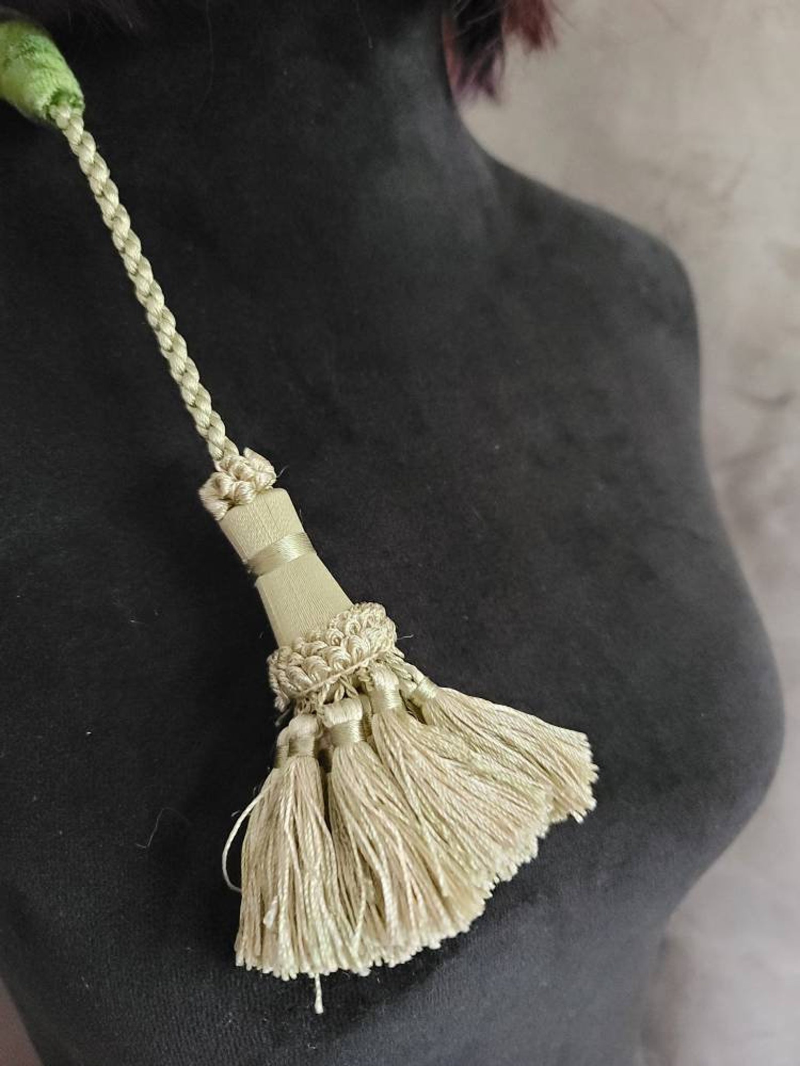 Mossy Green Velvet Victorian Santa Hat With Tassel Pom - Etsy