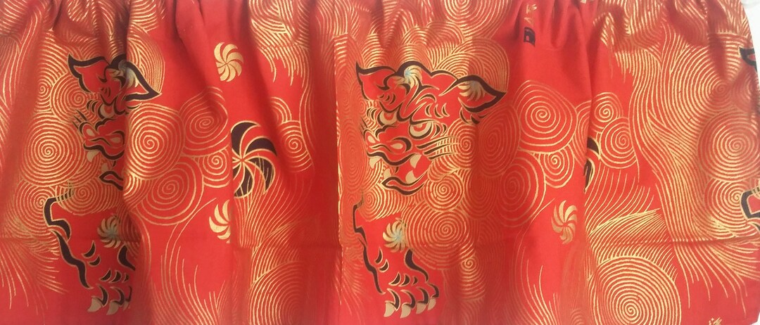 Red Asian Dragon Fabric by the Yard, Alexander Henry Golden Shishi ...