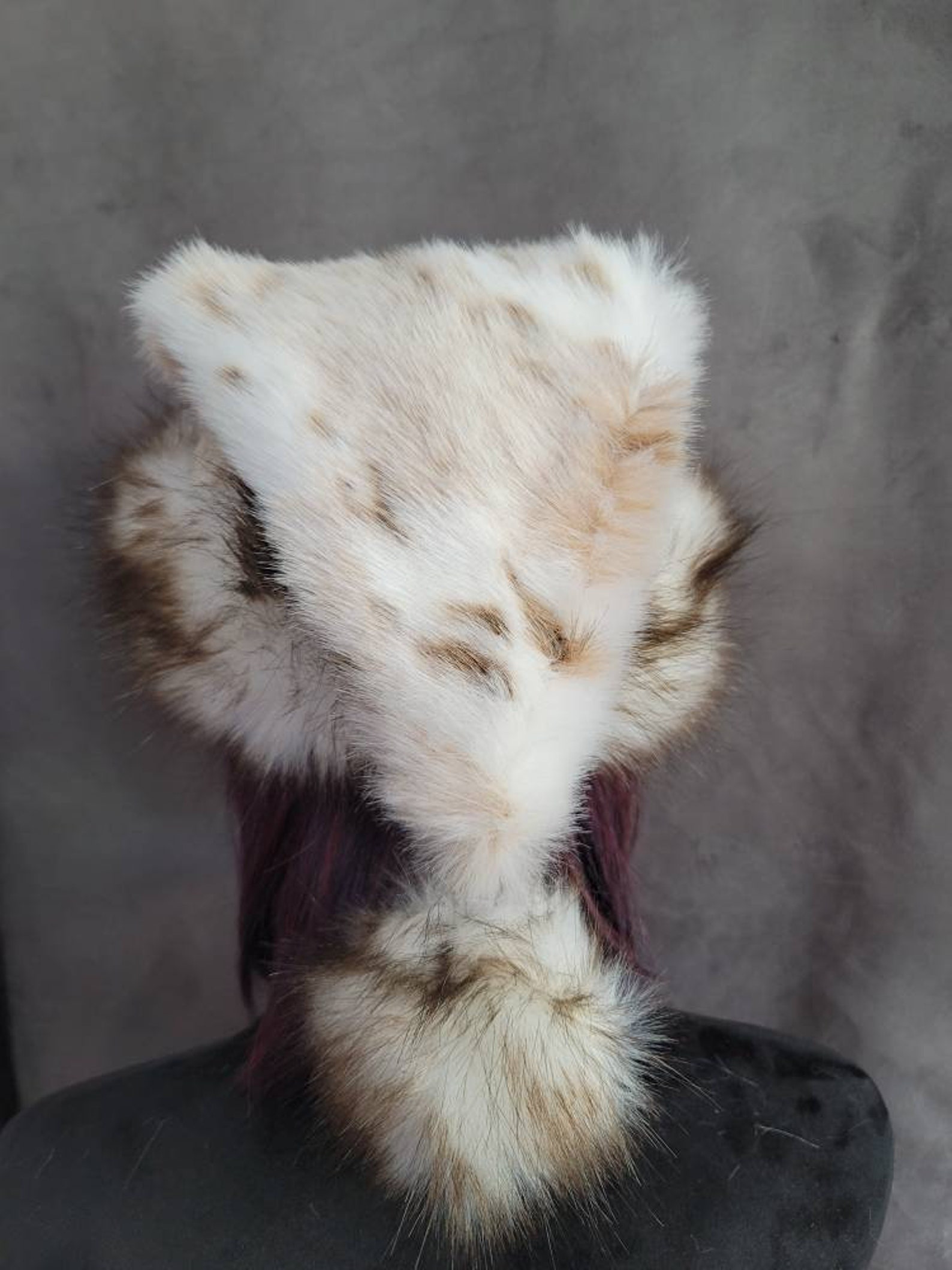 Snow Leopard Faux Fur Santa Hat With Brown and White Trim - Etsy