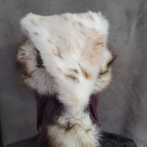 Snow Leopard Faux Fur Santa Hat With Brown and White Trim - Etsy