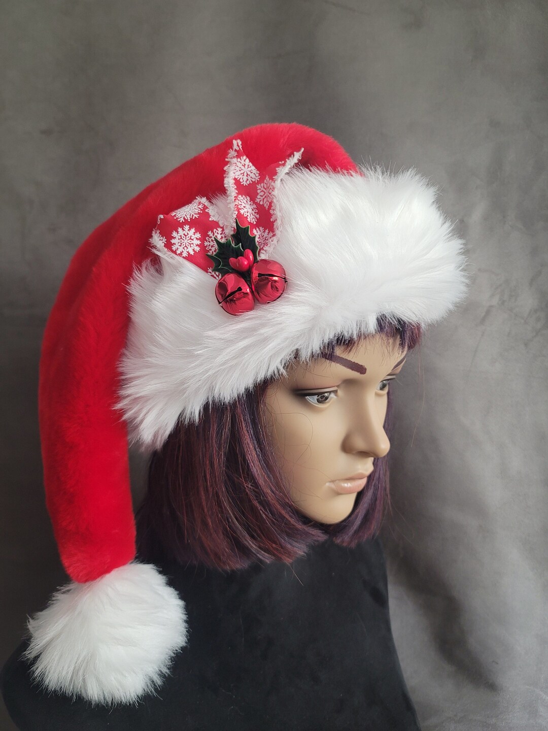 Red and White Santa Hat - Etsy