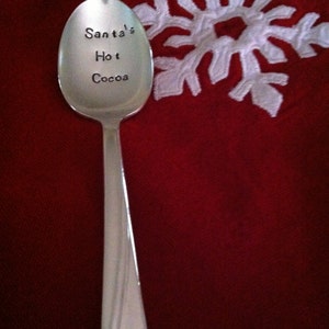 Santa's Hot Cocoa-repurposed Vintage Hand Stamped Teaspoon - Etsy