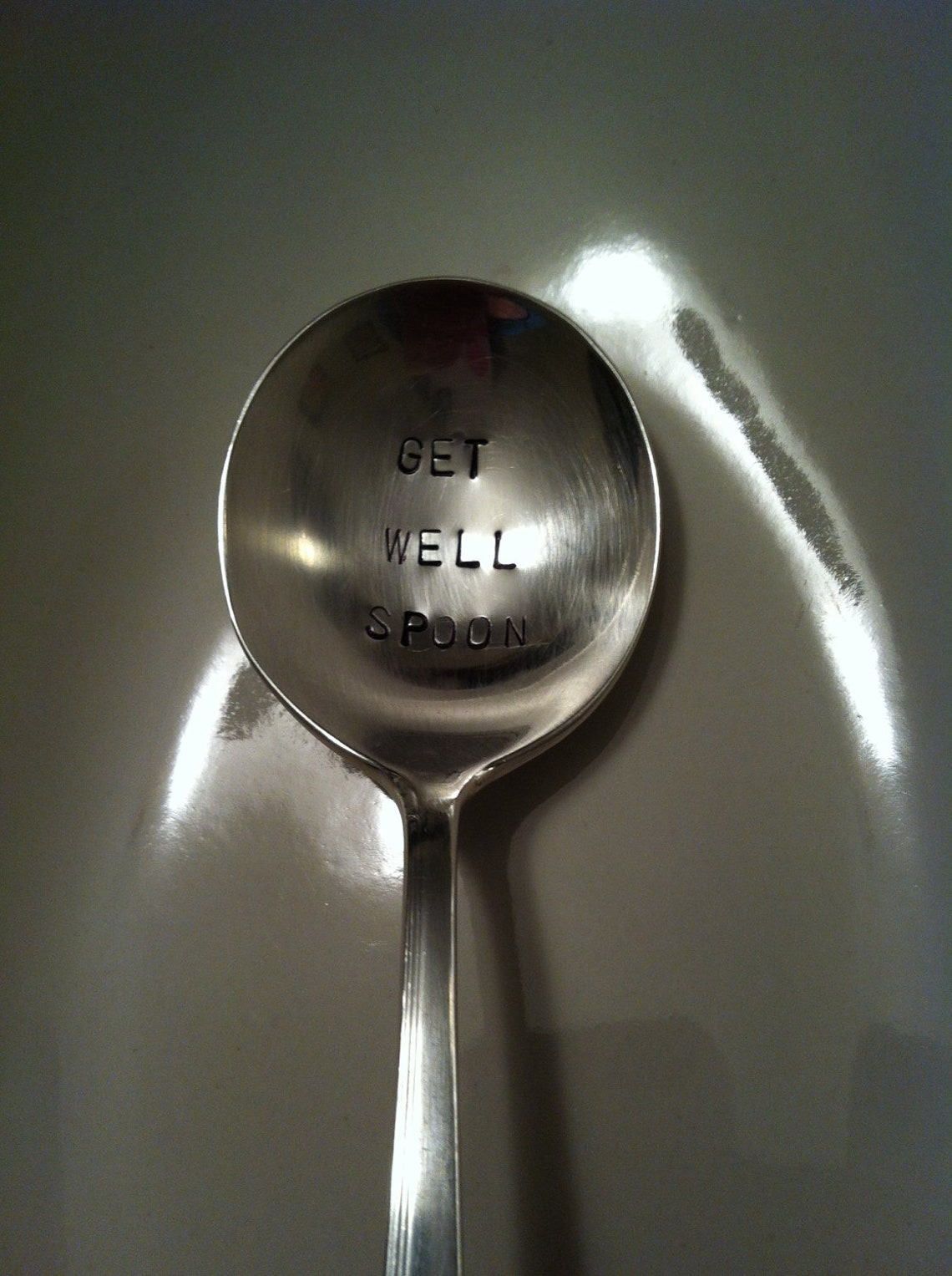 Get Well Spoon-repurposed Vintage Hand Stamped Spoon - Etsy