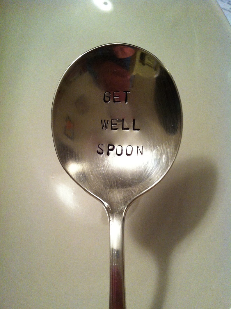 Get Well Spoon-repurposed Vintage Hand Stamped Spoon - Etsy