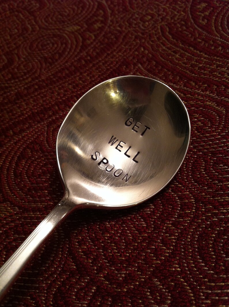 Get Well Spoon-repurposed Vintage Hand Stamped Spoon - Etsy