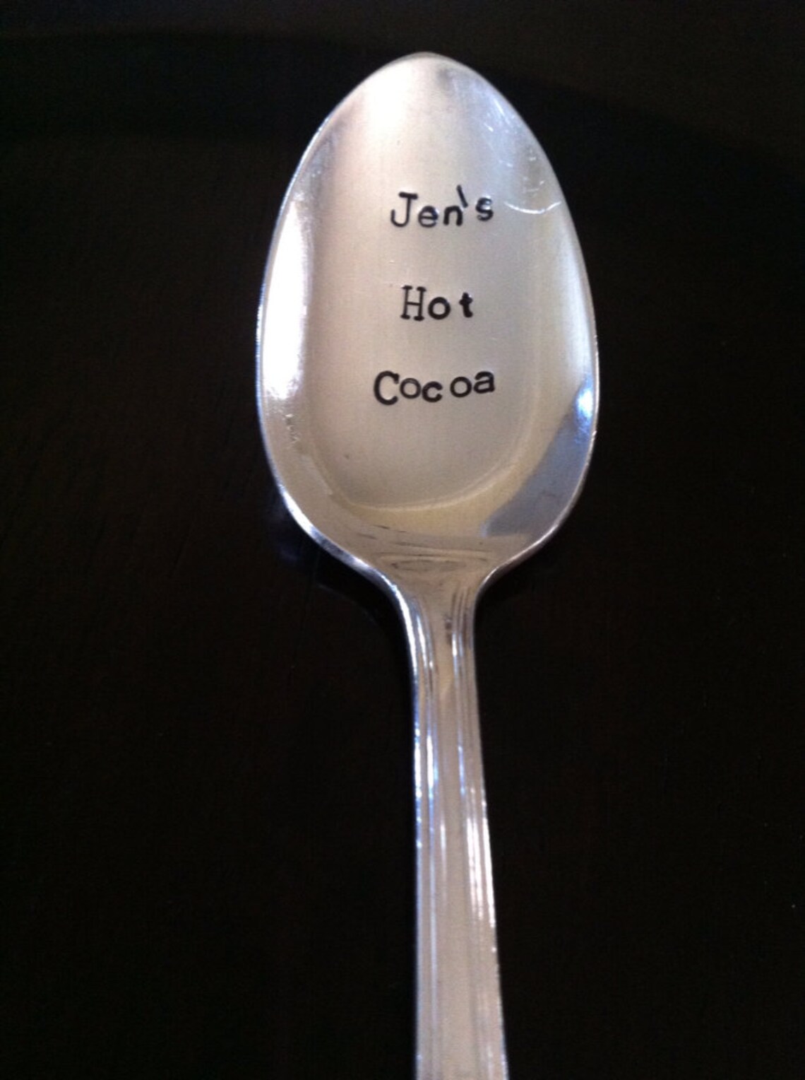 Santa's Hot Cocoa-Repurposed vintage hand stamped teaspoon | Etsy