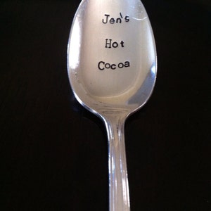 Santa's Hot Cocoa-repurposed Vintage Hand Stamped Teaspoon - Etsy