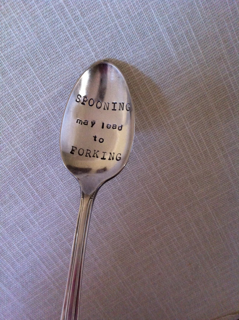 Spooning May Lead To Forking Fun and Sassy Repurposed | Etsy