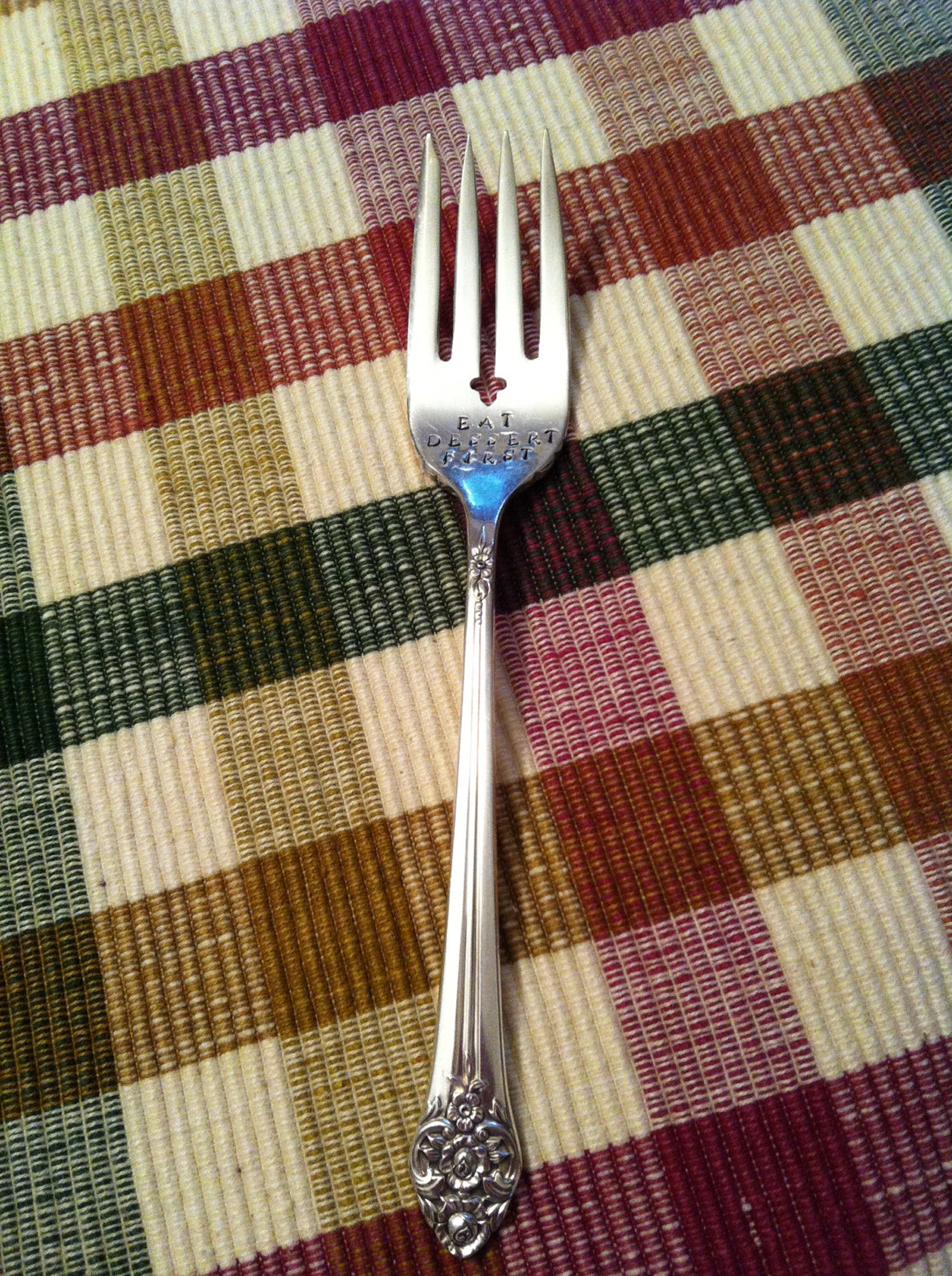Eat Dessert First-repurposed Vintage Hand Stamped Dessert Fork - Etsy