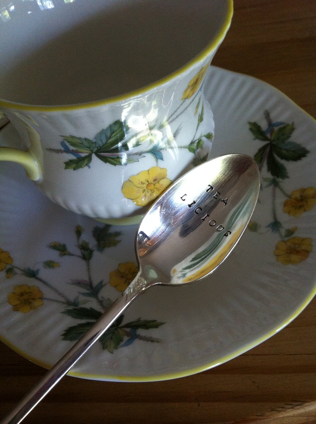 Tealicious-repurposed Vintage Hand Stamped Iced Tea Spoon - Etsy