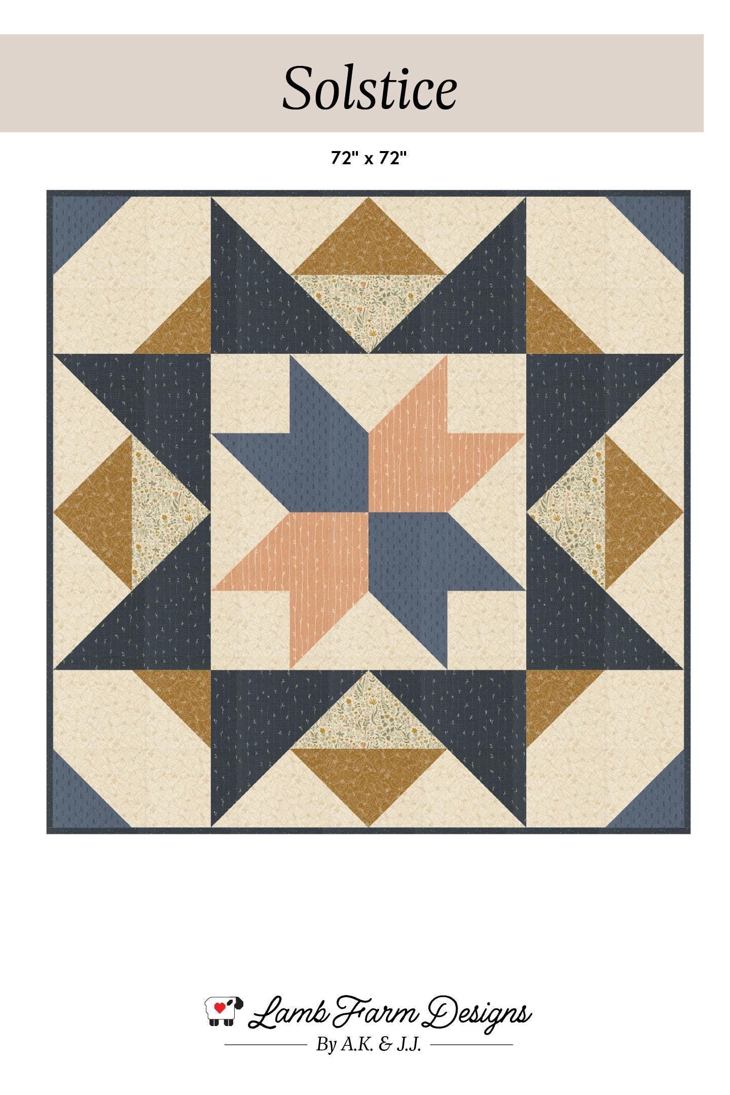 PDF Solstice Quilt Pattern - Sawtooth Star Large Quilt Pattern - Etsy