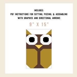 PDF Owl Quilt Block Pattern - Etsy