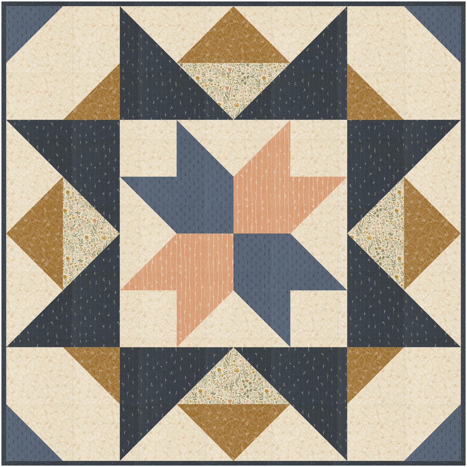 PDF Solstice Quilt Pattern - Sawtooth Star Large Quilt Pattern - Etsy