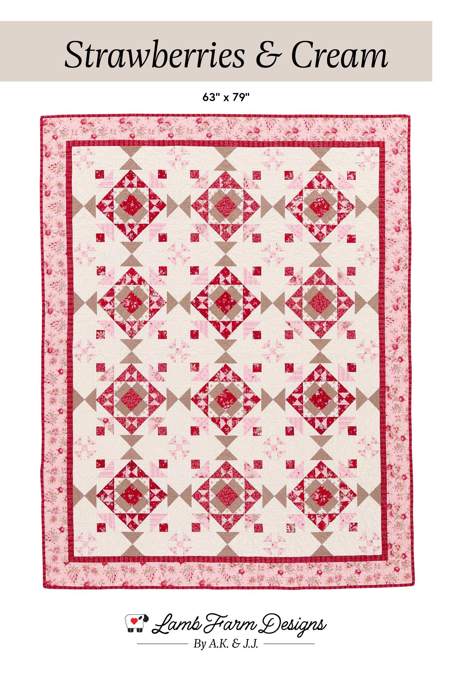 PDF Strawberries & Cream Quilt Pattern - Etsy