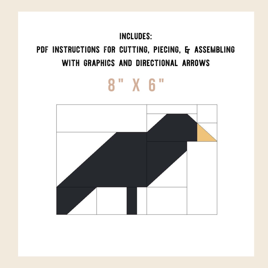 PDF Right Facing Crow Quilt Block Pattern - Etsy