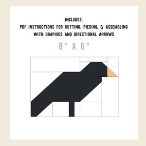 PDF Right Facing Crow Quilt Block Pattern - Etsy