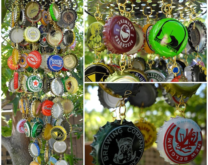 Handmade Random Beer Bottle Cap Wind Chime - Etsy