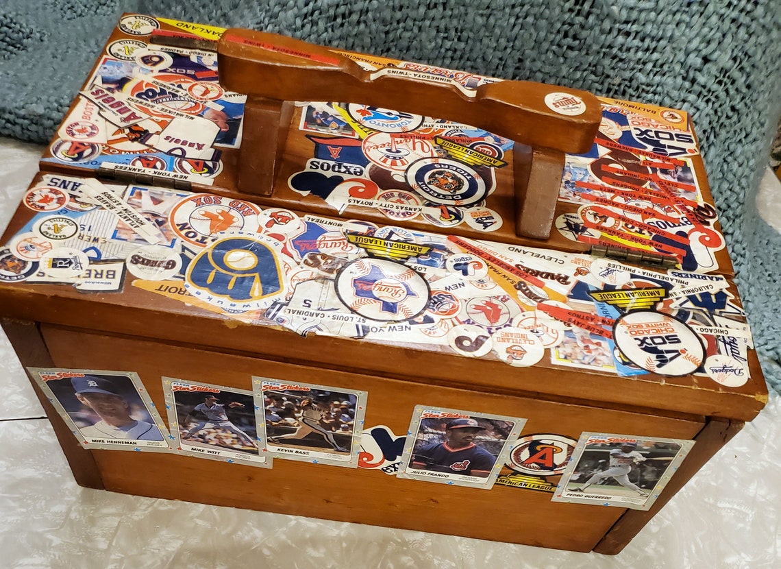 Retro Kids Baseball Box Small Wooden Trunk Covered In MLB - Etsy.de