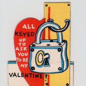 Vintage Lock & Key Die-Cut Valentine All Keyed Up | Etsy