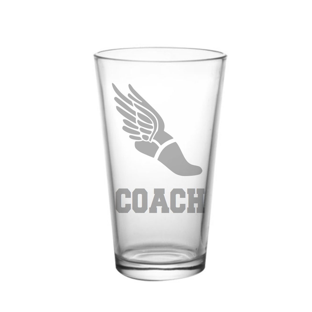 Track Coach Gift, Track Pint Glass, Track and Field Coach, Coach Gift ...