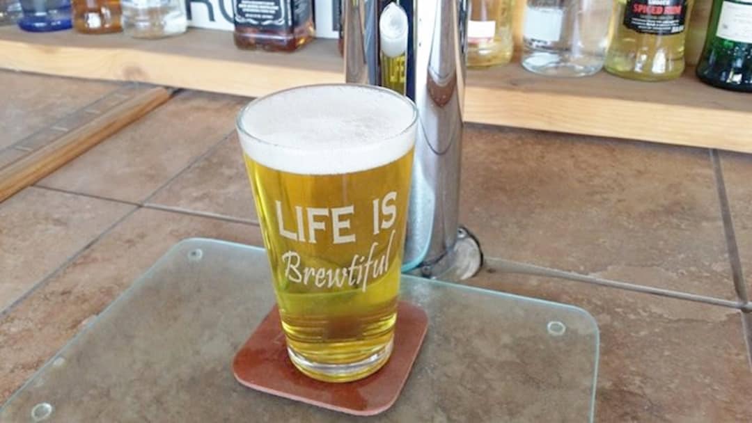 Life is Brewtiful Beer Glass, Etched Pint Glass, Guy Gift, Girl Gift ...