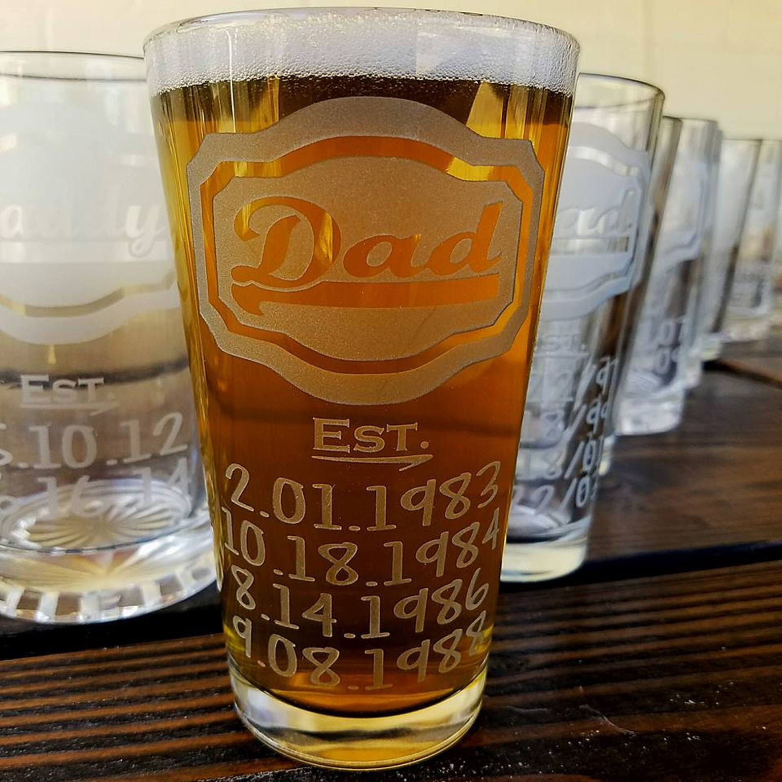 Etched Father's Day Gift Glass - Dad Glass Deep Etched - Gift for Dad ...