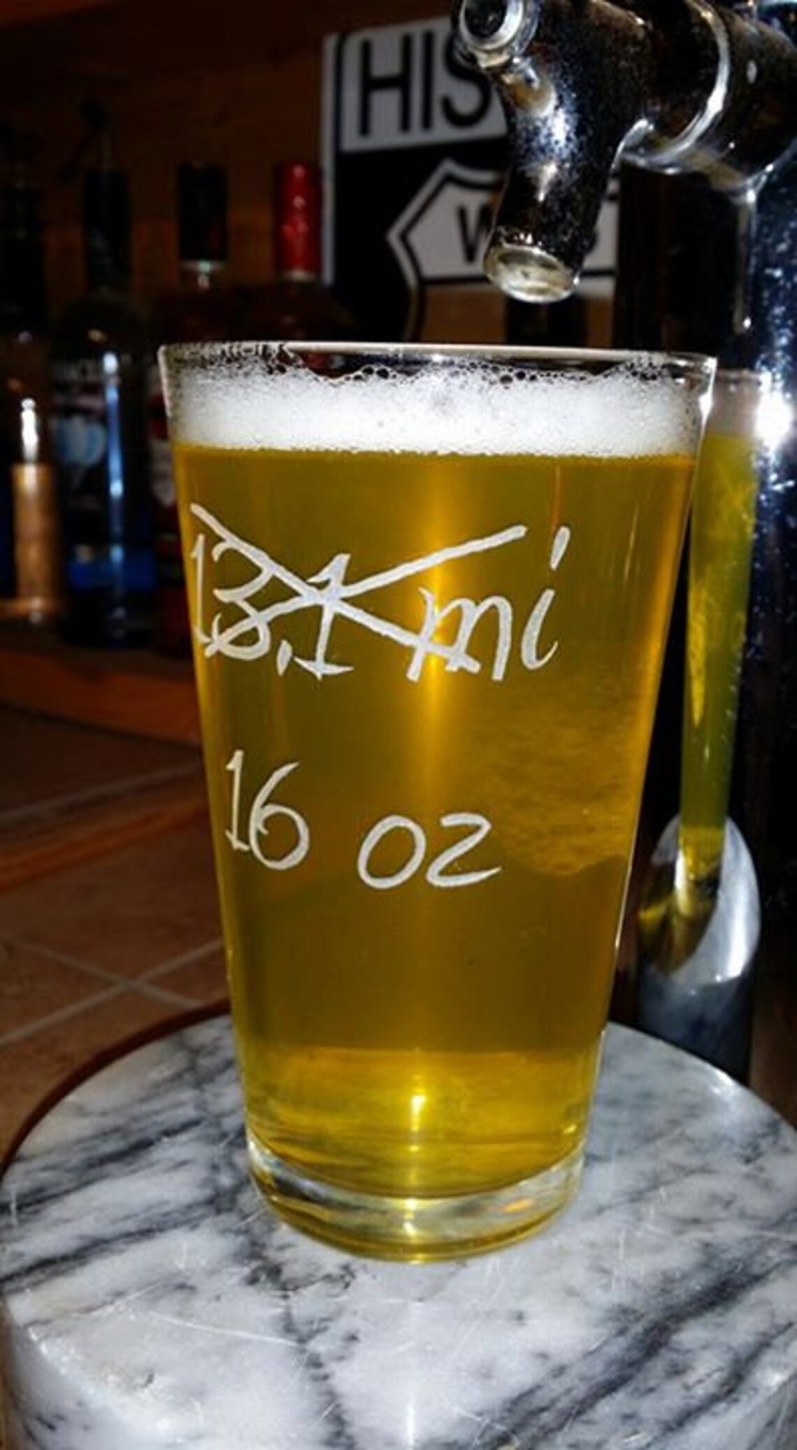 Runner Gift Glass, Etched Pint Glass, Half Marathon Gift, Christmas ...