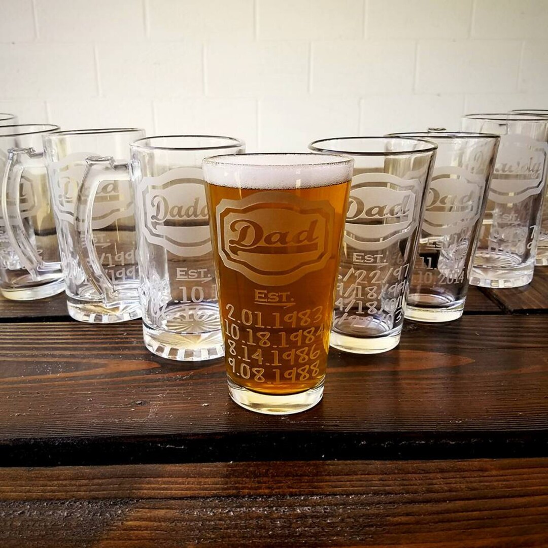 Etched Father's Day Gift Glass - Dad Glass Deep Etched - Gift for Dad ...