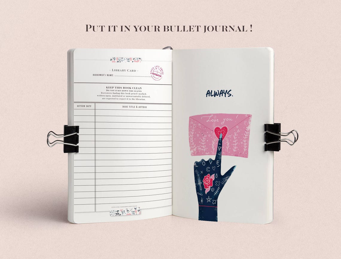 Library Card Book Log Printable Book Log Reading Log - Etsy